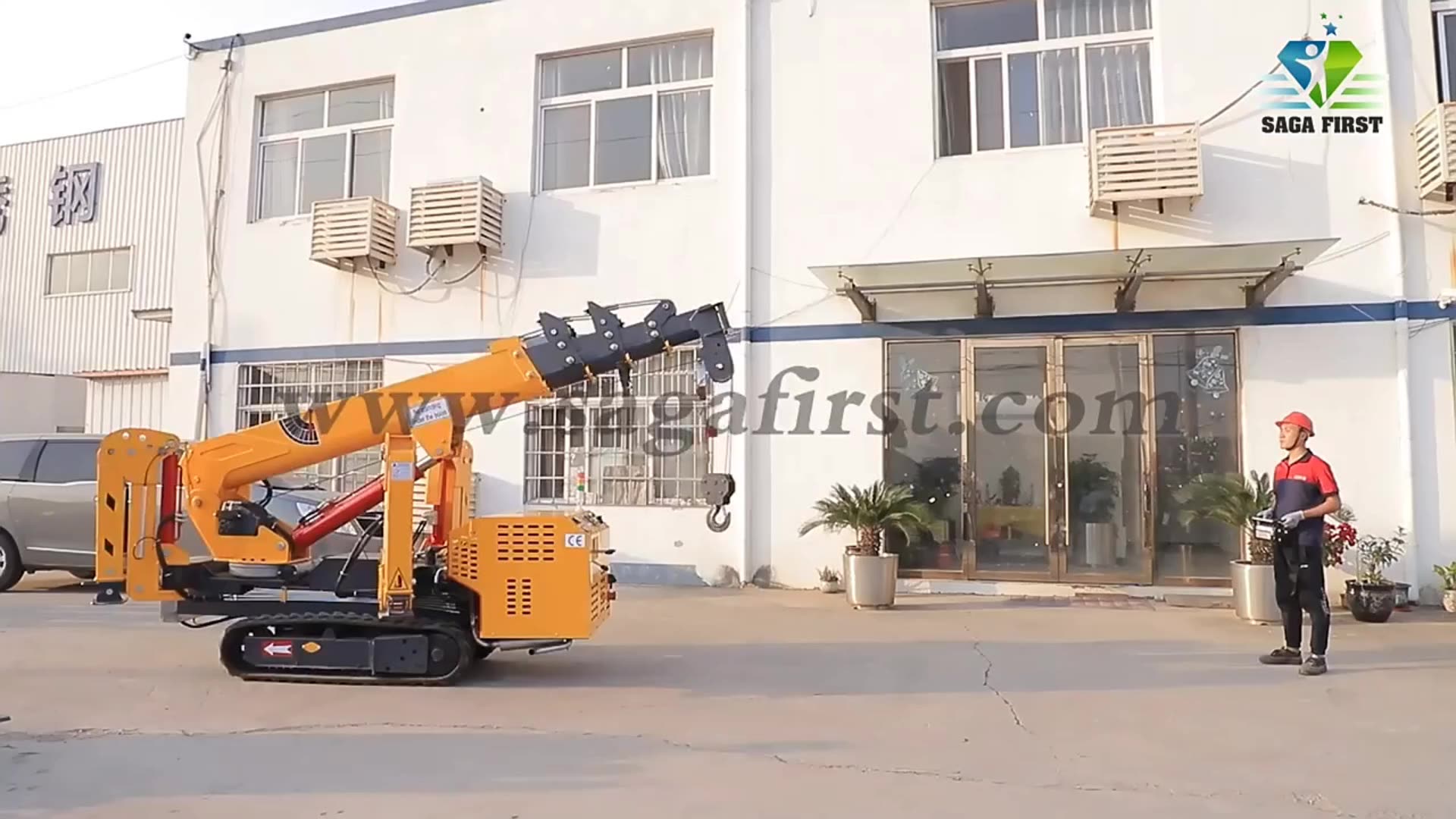 Heavy Duty Mini Spider Crawler Crane Elevator Hoist Glass Curtain Wall Lift Telescopic 3t Small ...