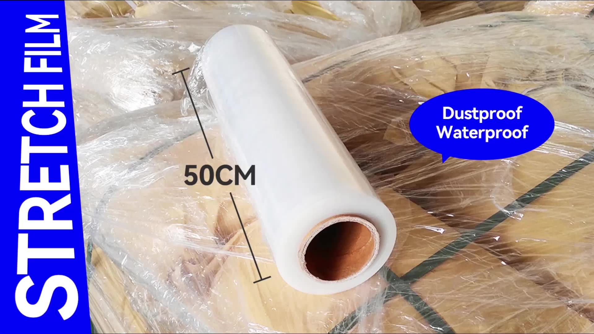 Sample Lldpe Pallet Packing Stretch Hand Roll Wrap Transparent Film ...