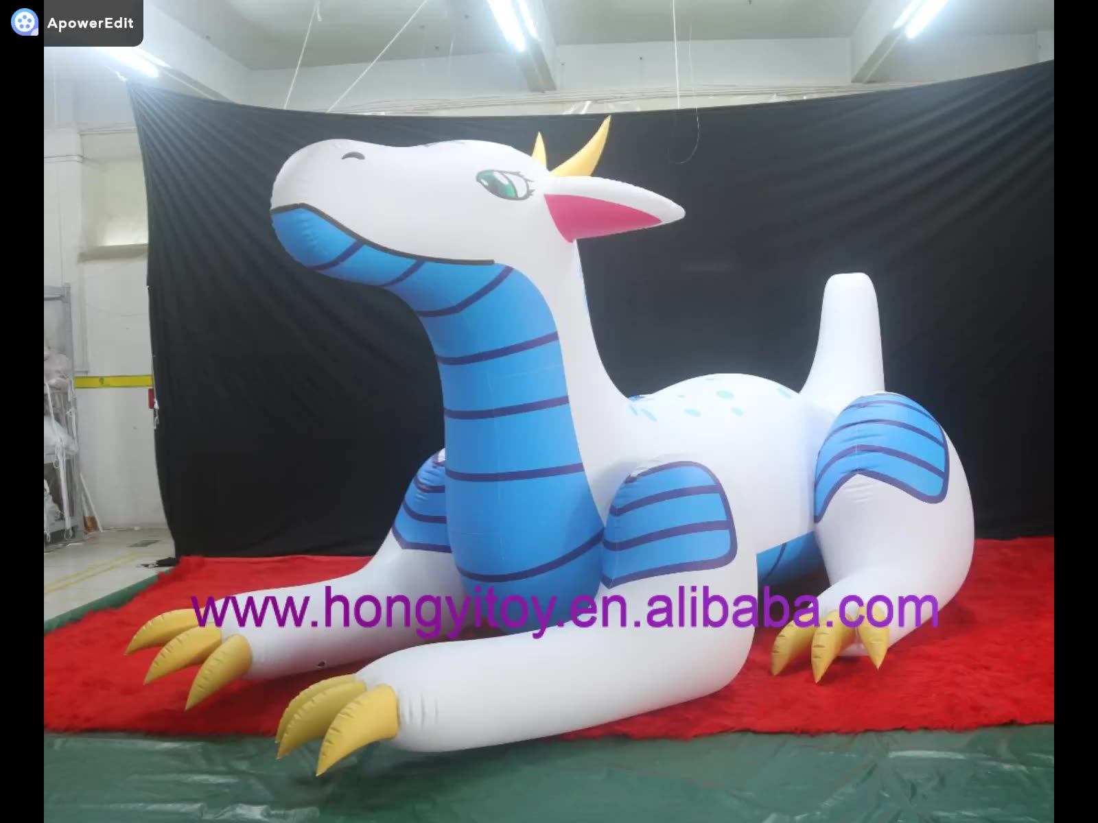Inflatable Blue Horse Cartoon Transparent Inflatable Toy Animal Ride On ...