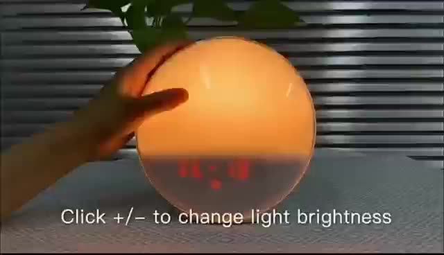 Light Led Alarm Clock Bedside Table Lamp Night Rgb Sunset Usb Sleeping ...