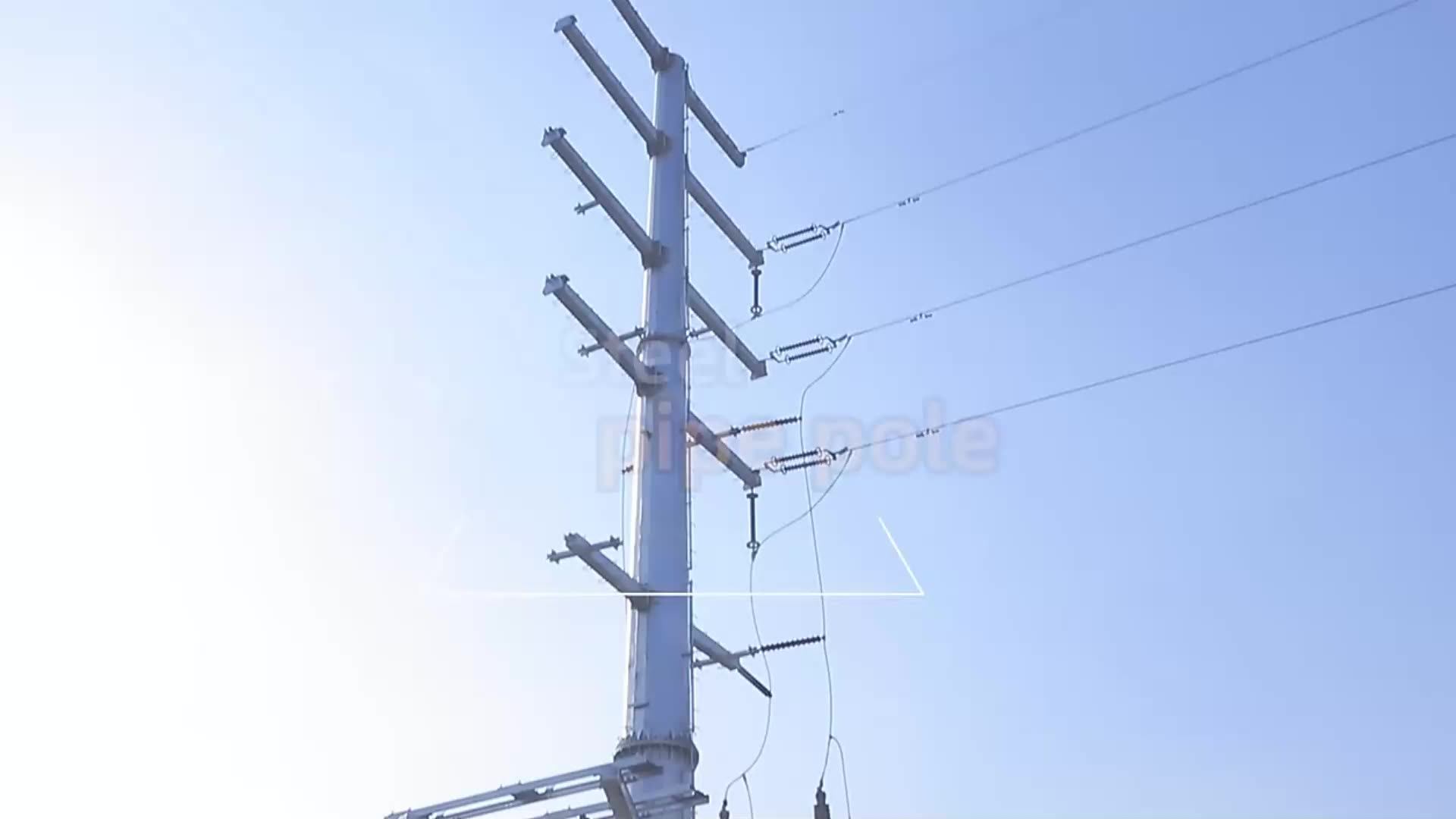 2024 Concrete Electric Pole 12m Ghana Galvanized Octagonal Electricity ...
