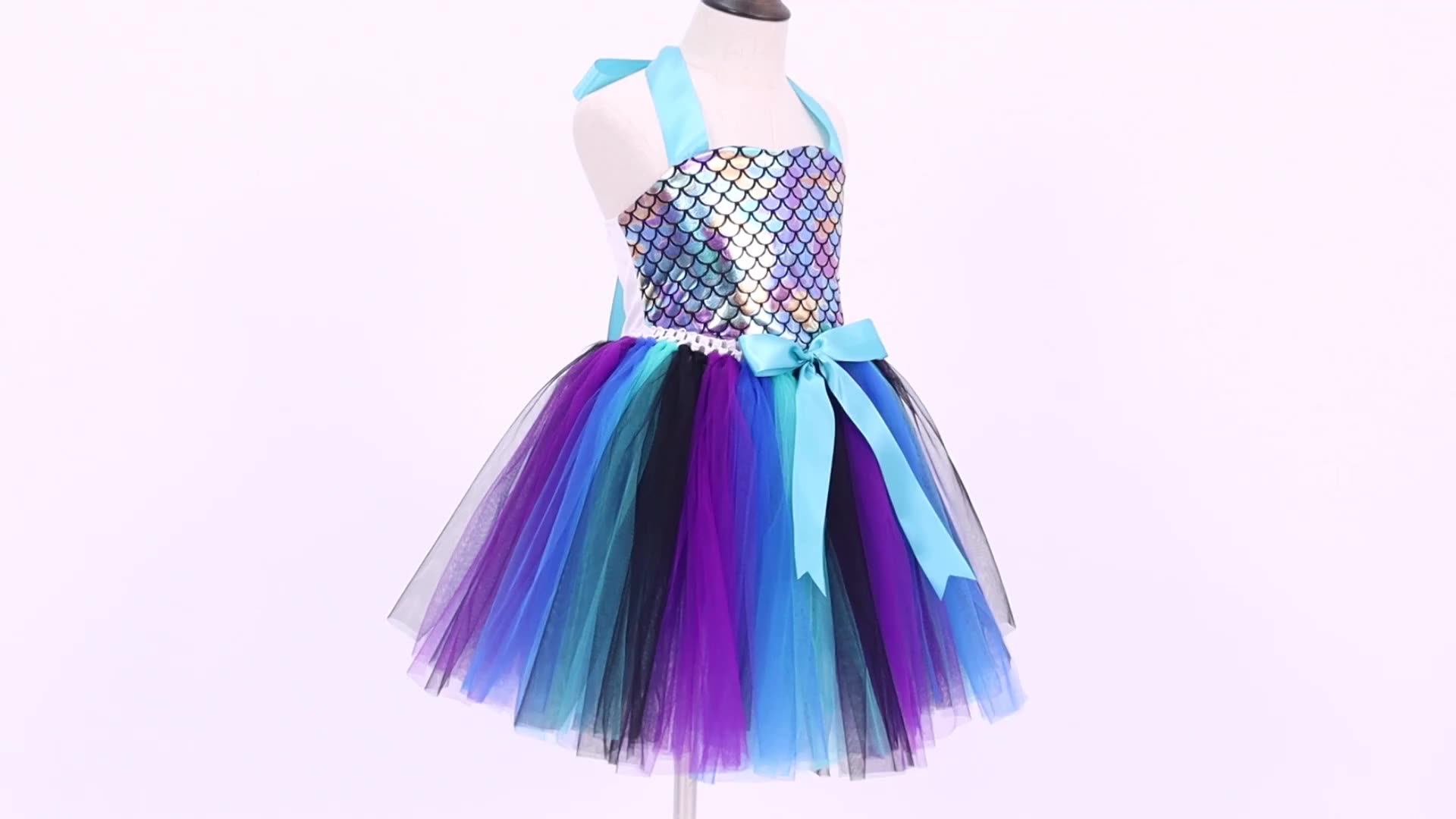 Fancy Girls Little Mermaid Ariel Dress Up Mermaid Ariel Cosplay Dress ...