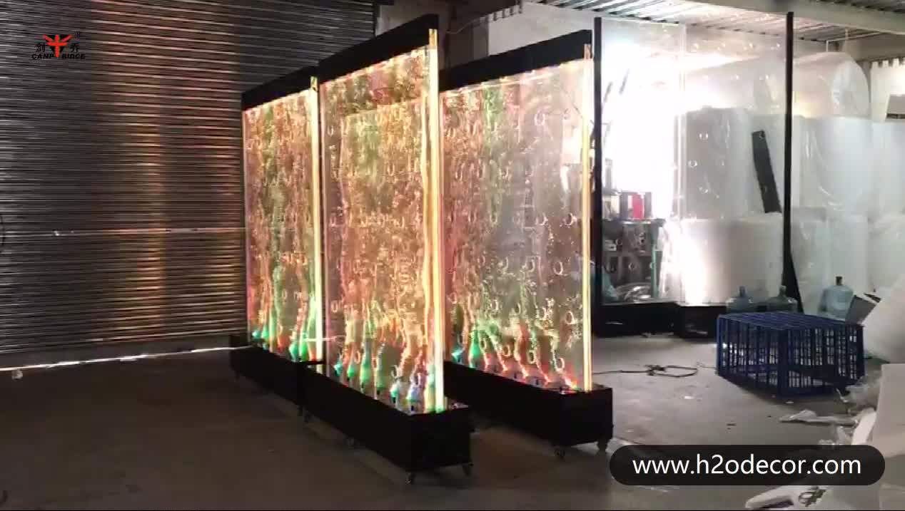 Acrylic Water Bubble Wall Design Lighted Fountain Freestanding Room ...
