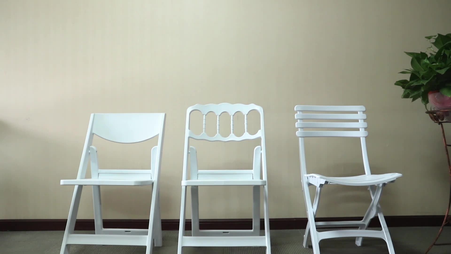 White Resin Folding Chair Wedding Plastic Outdoor Dining Chair Garden ...