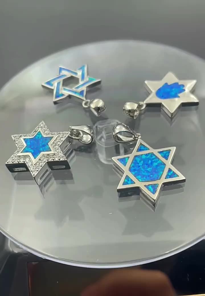 Sterling Silver Israel Map Star Of David Chai Hebrew Jewish Jewelry ...