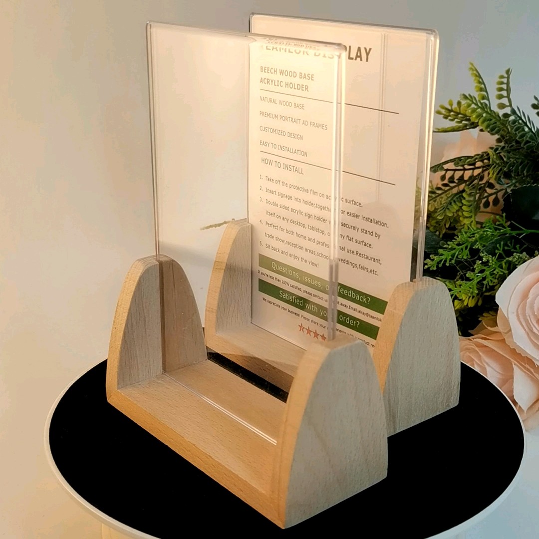 Papan Gambar Poster Berdiri Tampilan Kayu Beech Label Harga Pemegang ...