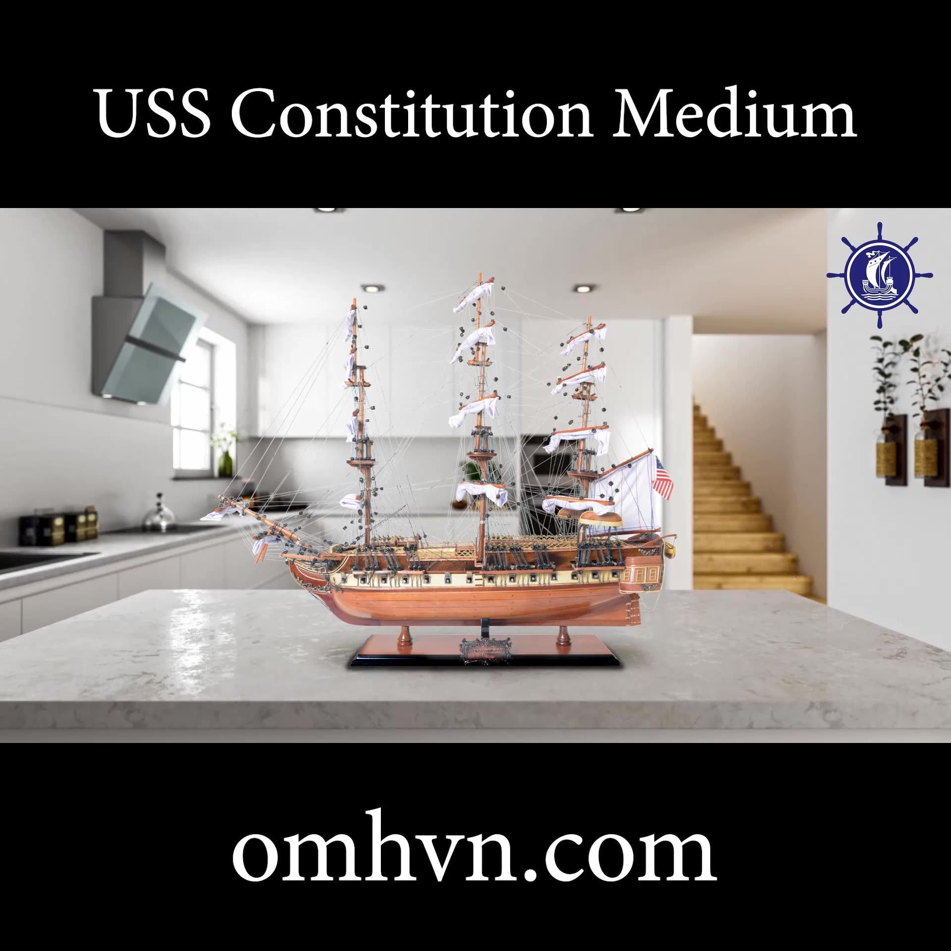 Uss Constitution Model Ship Medium Handcrafted Wooden Replica With ...