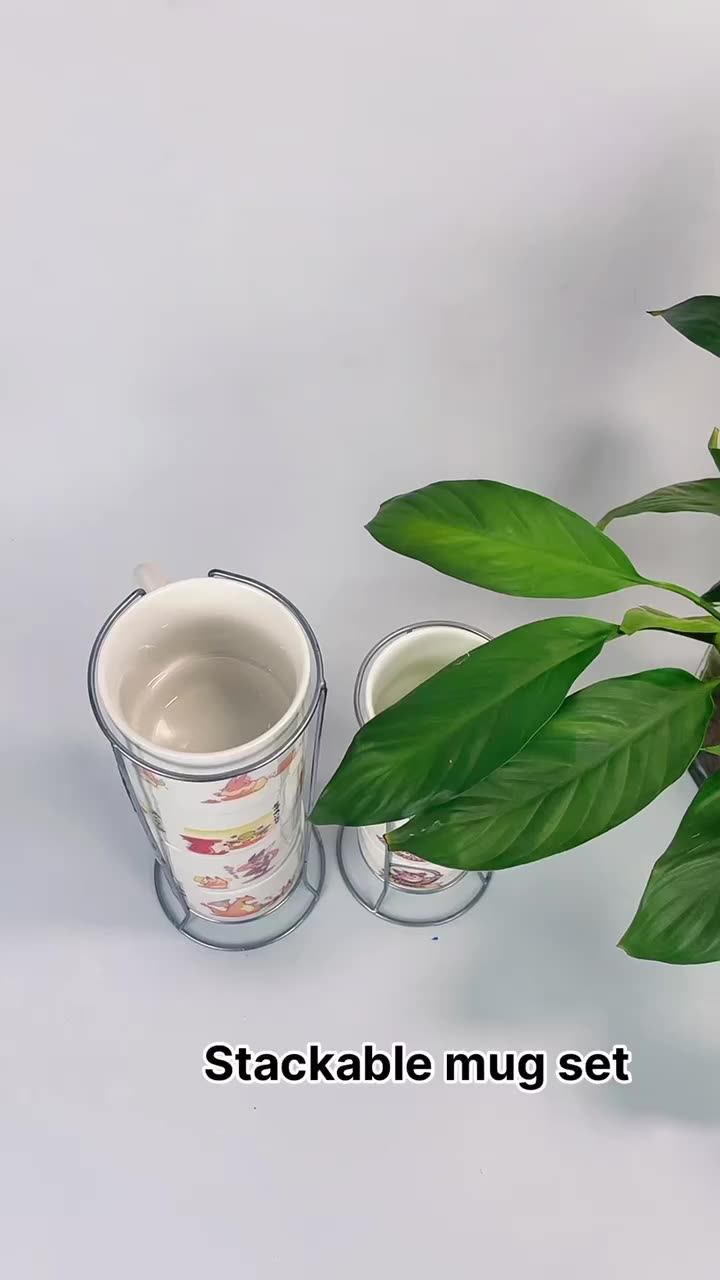 Stackable Mug Set Big Heat Transfer Coffee Mugs And Sublimation Blank ...