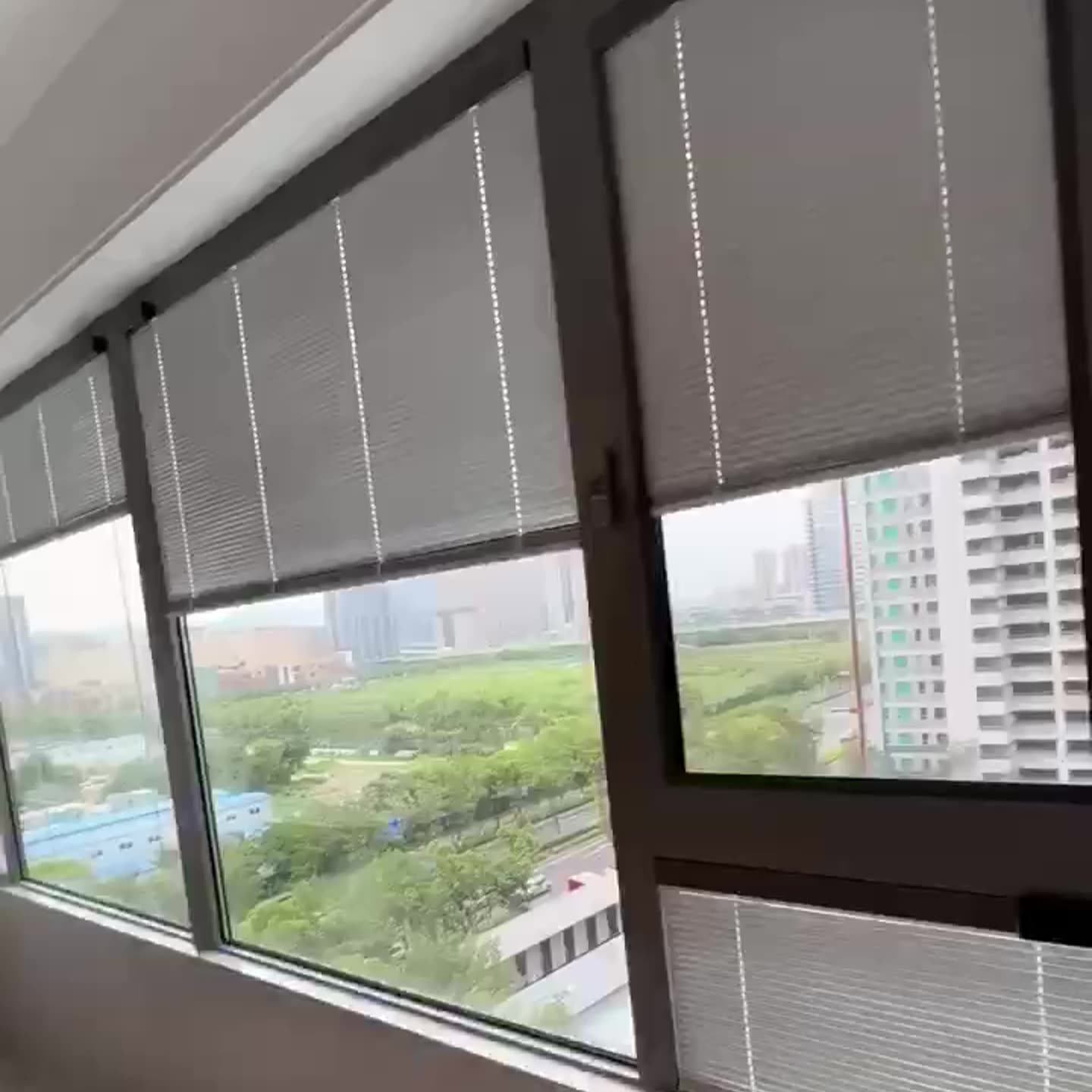 Electric Aluminum Slats Built In Louver Integral Blinds Single Glass ...