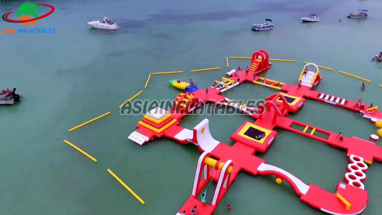 Adults Sport Aqua Water Fun Park Game Inflatable Floating Aqua Park ...