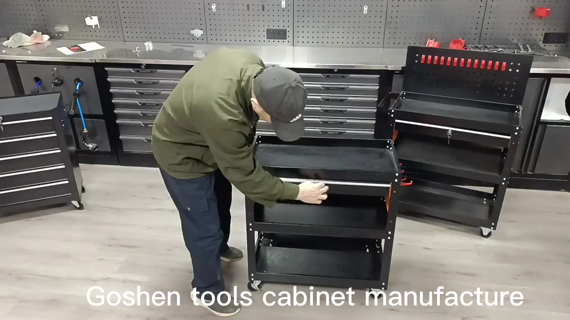 3 Three-layers Tiers Metal Tool Cabinet Trolley Portable Box Tools ...