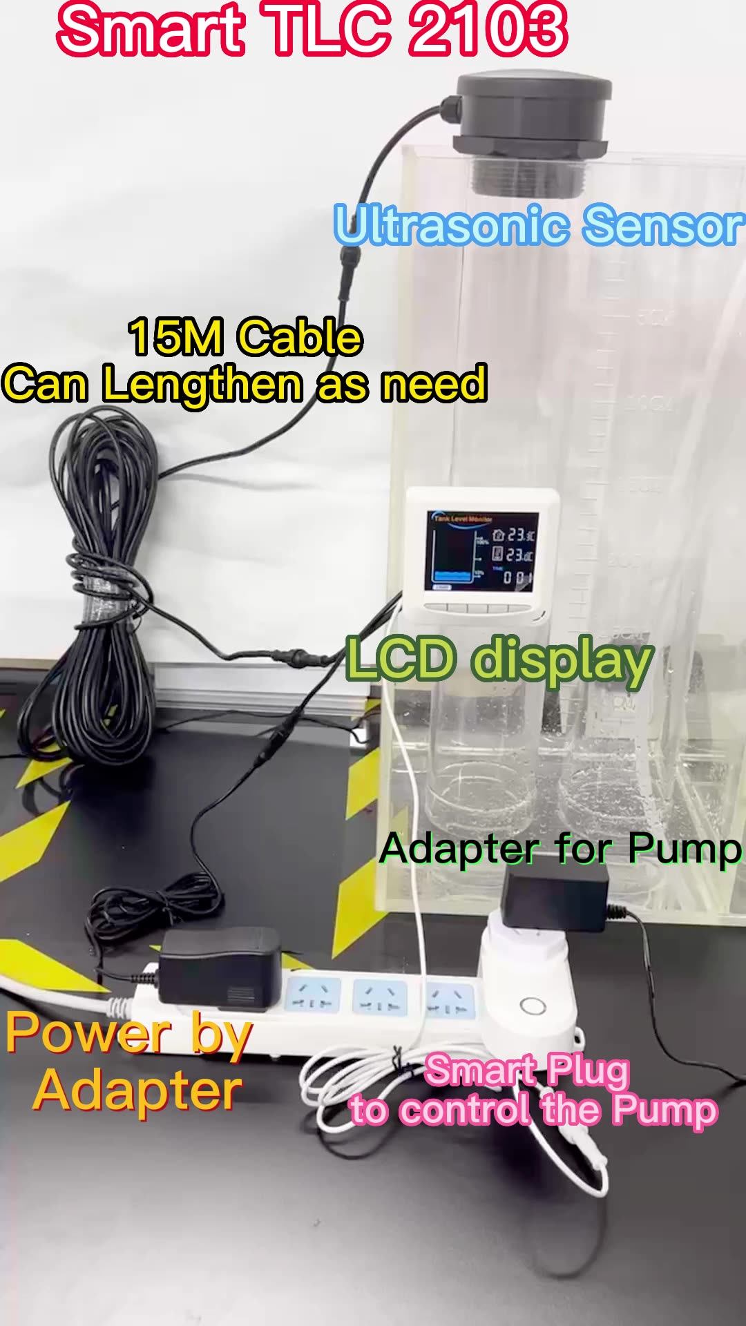 Ultrasonic Underground Water Tank Meter Wired Auto Real-time Alarm Oil ...