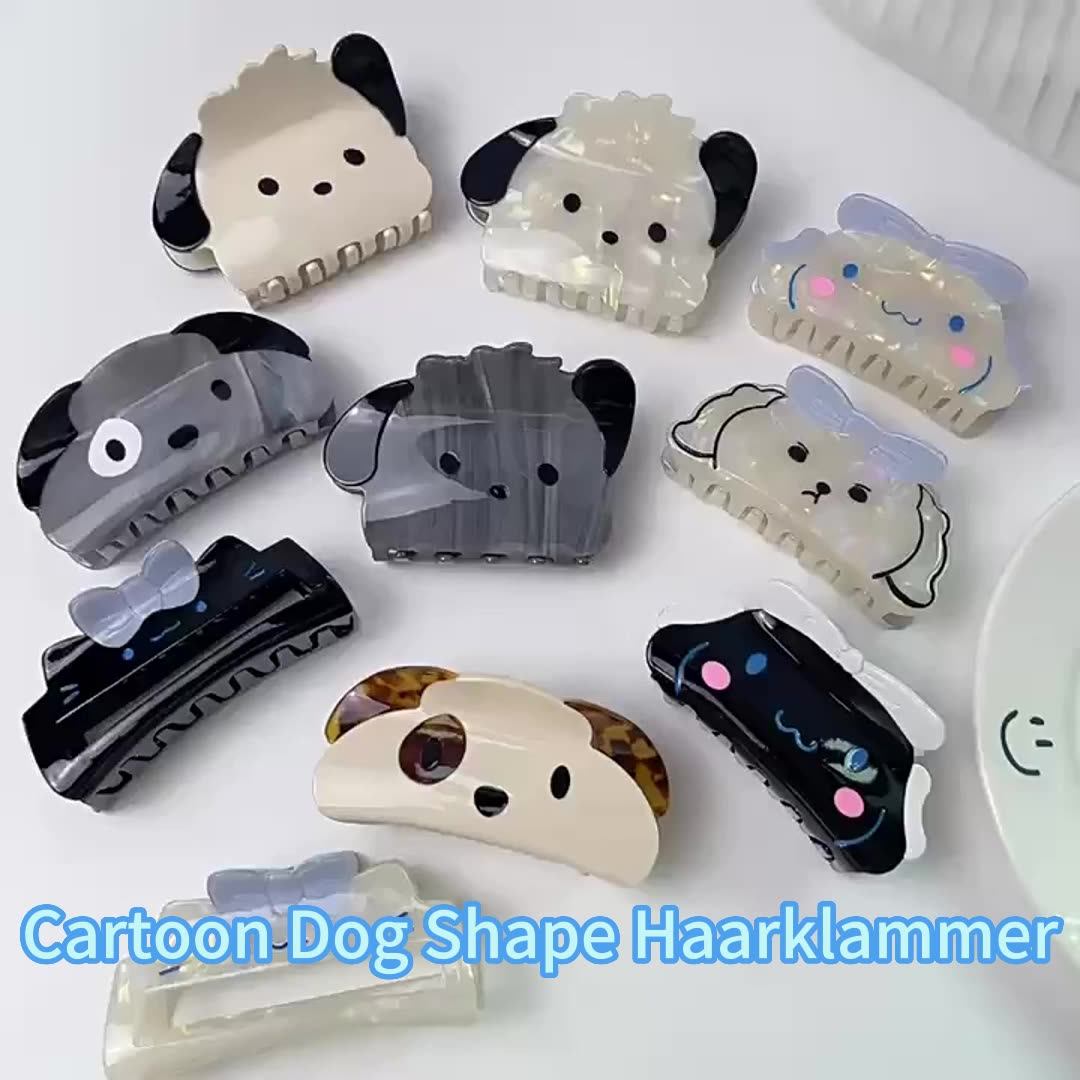 Cartoon Dog Shape Haarklammer Cute Acetic Acid Hair Claw Clips Acetate ...