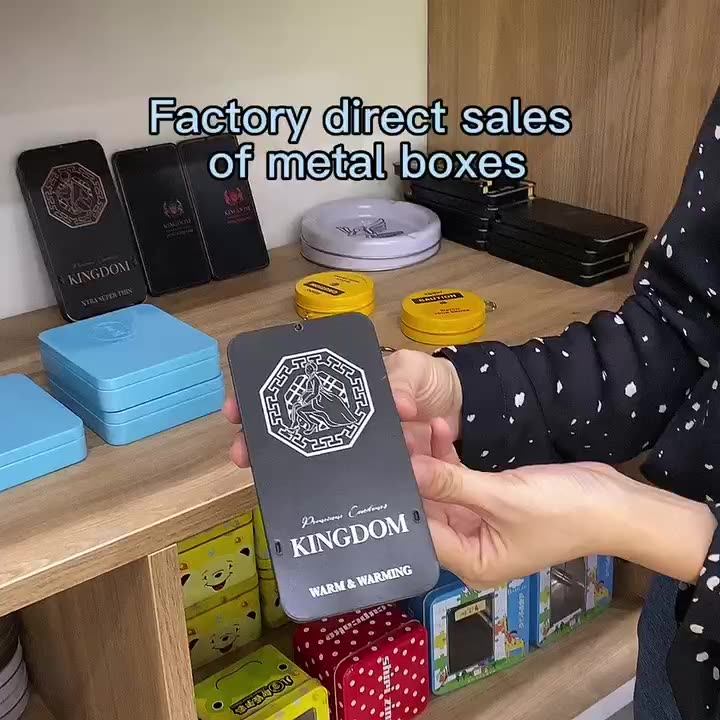 Rectangular Slide Lid Top Metal Tin Box Push Pull Slid Tin Container ...