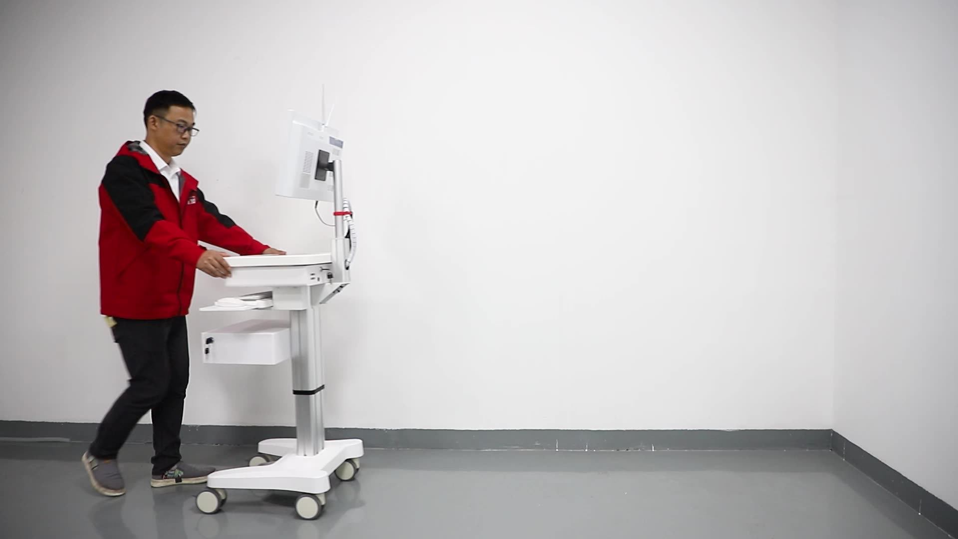 Aluminum And Metal Hospital Trolley Crash Cart Medical Cart With Wheels ...