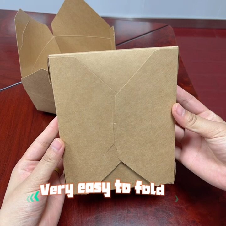 Glossy Lamination Takeout Food Packaging Container Paper Meal Boxes For ...