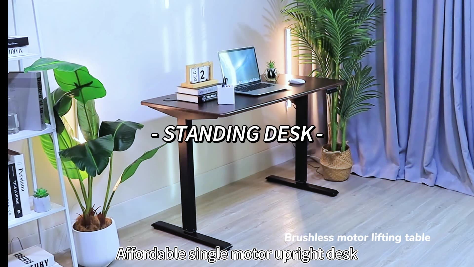Luxury Electric Single Motor Sit To Standing Up Computer Desk White ...