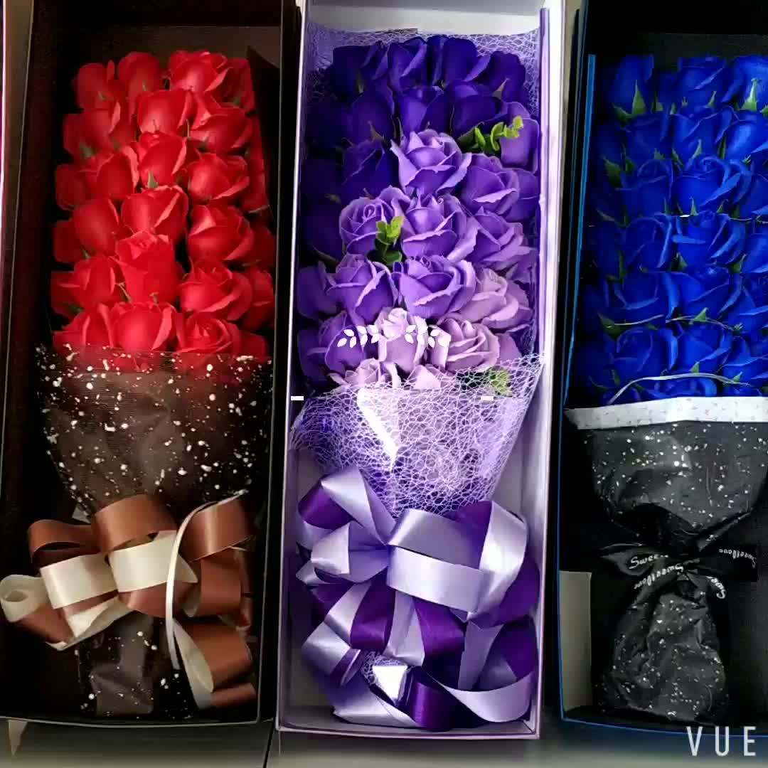 Luxury Soap Flower Gift Box Good Smelling Artificial Red Soap Rose ...