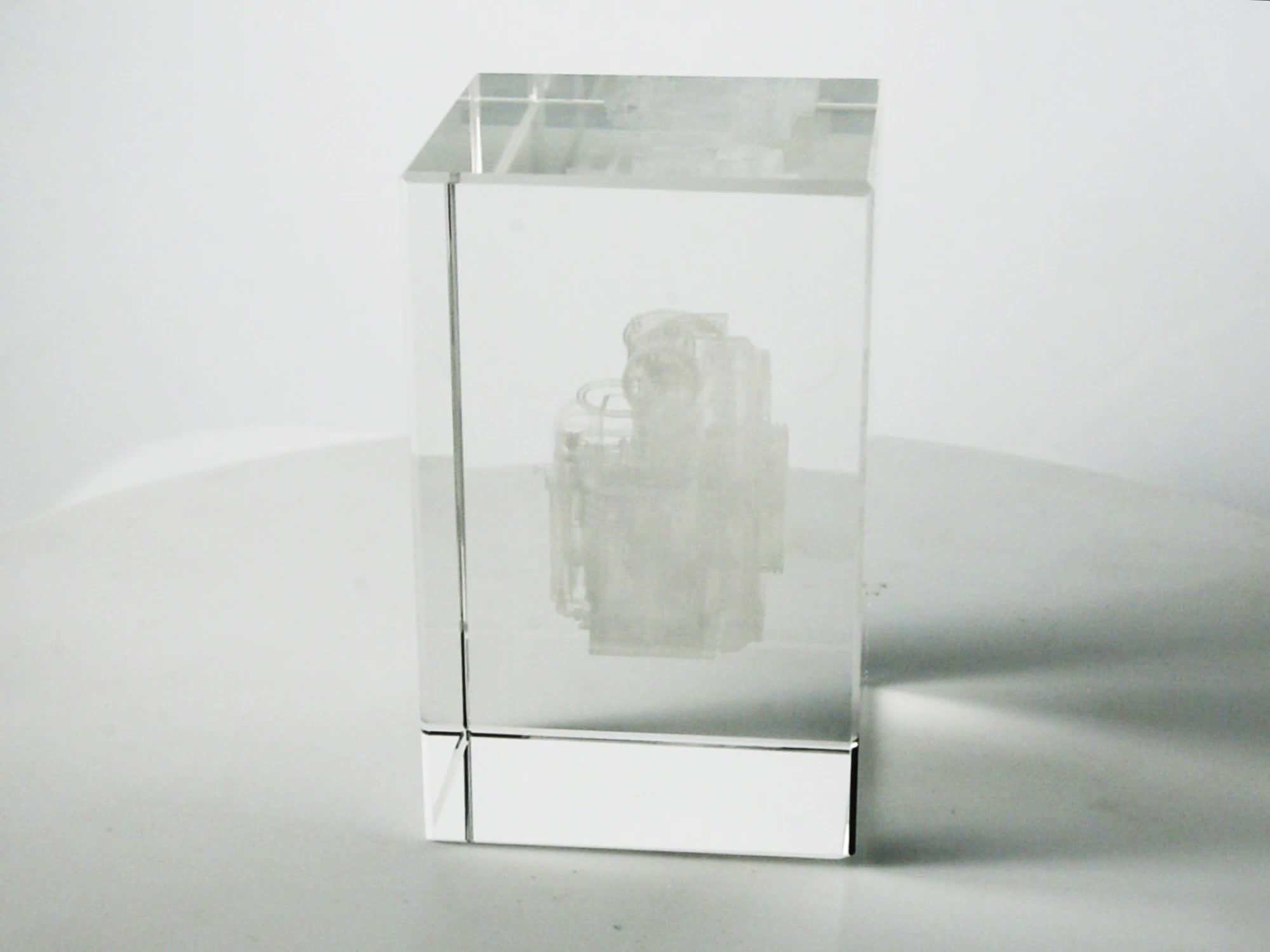 Wholesale 3d Laser Engraved Crystal Cube - Buy Crystal Cube,3d Laser ...