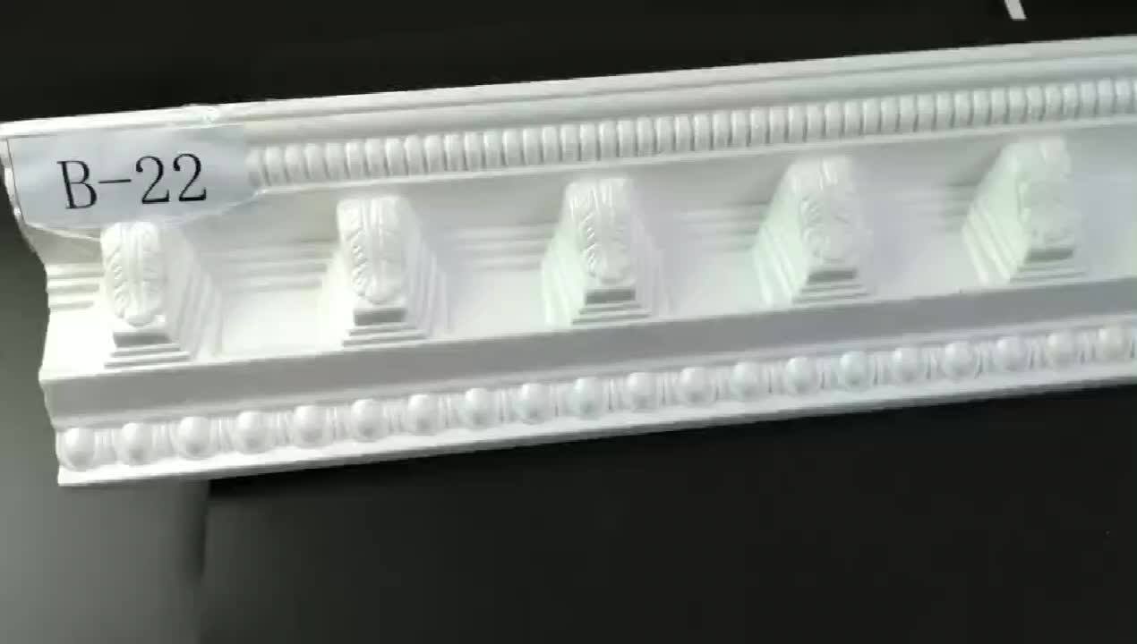 Crown Molding Gold Flower Embossed Expanded Polystyrene Wall Ceiling ...