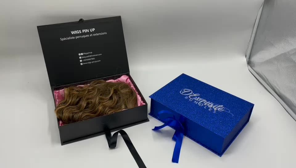 Hair Bundles Packaging Box Extension Bags With Satin Human Weave Hair ...