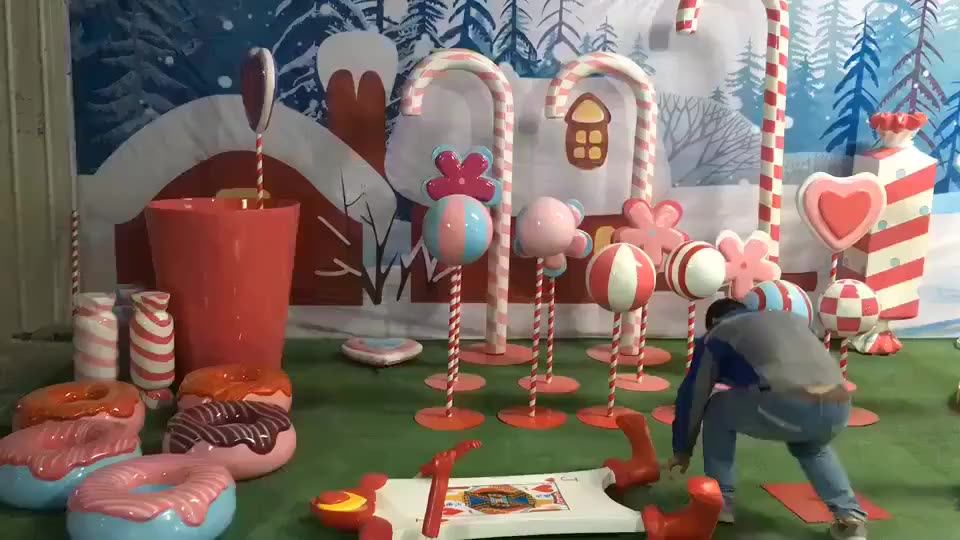 Fiberglass Large Candyland Donut / Resin Candy Park Doughnut Sculptures ...