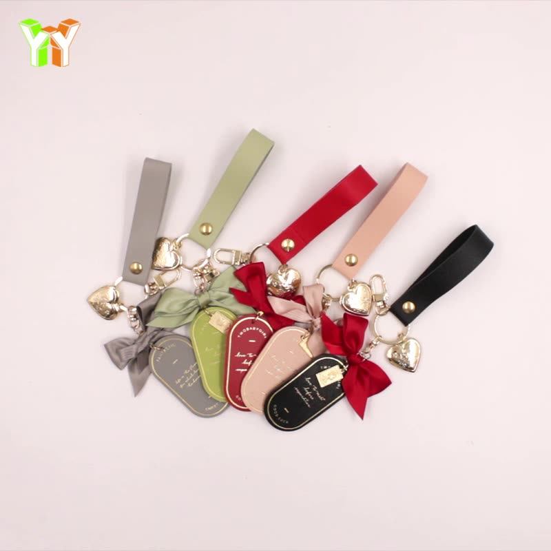 5 Colors Leather Note Book Bookmarks Bow Knot Shape Key Chains Bookmark ...