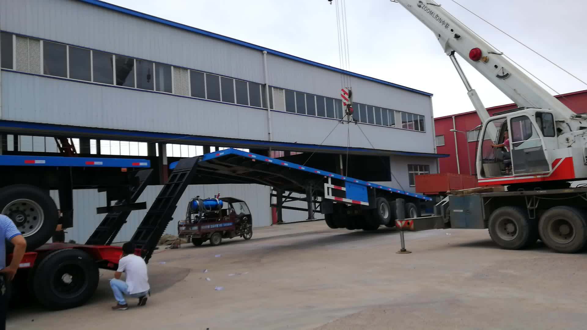 40ft Platform Trailer 60 Tons Cargo Ship Flat Bed Trailer Container ...