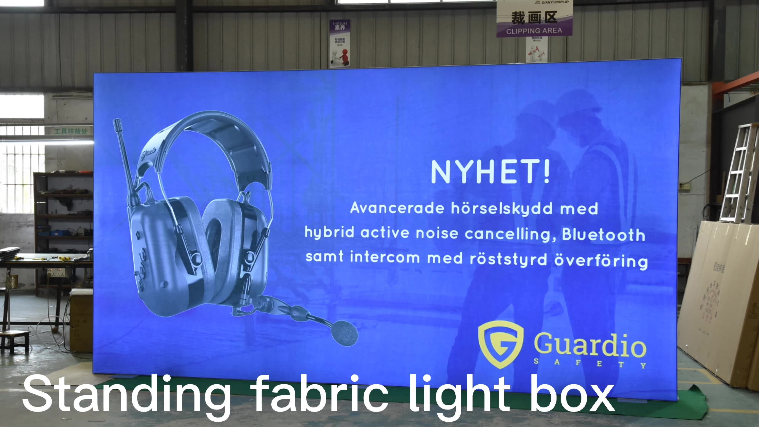 Exhibition Booth Fabric Double-sided Light Box Standing Illuminated ...