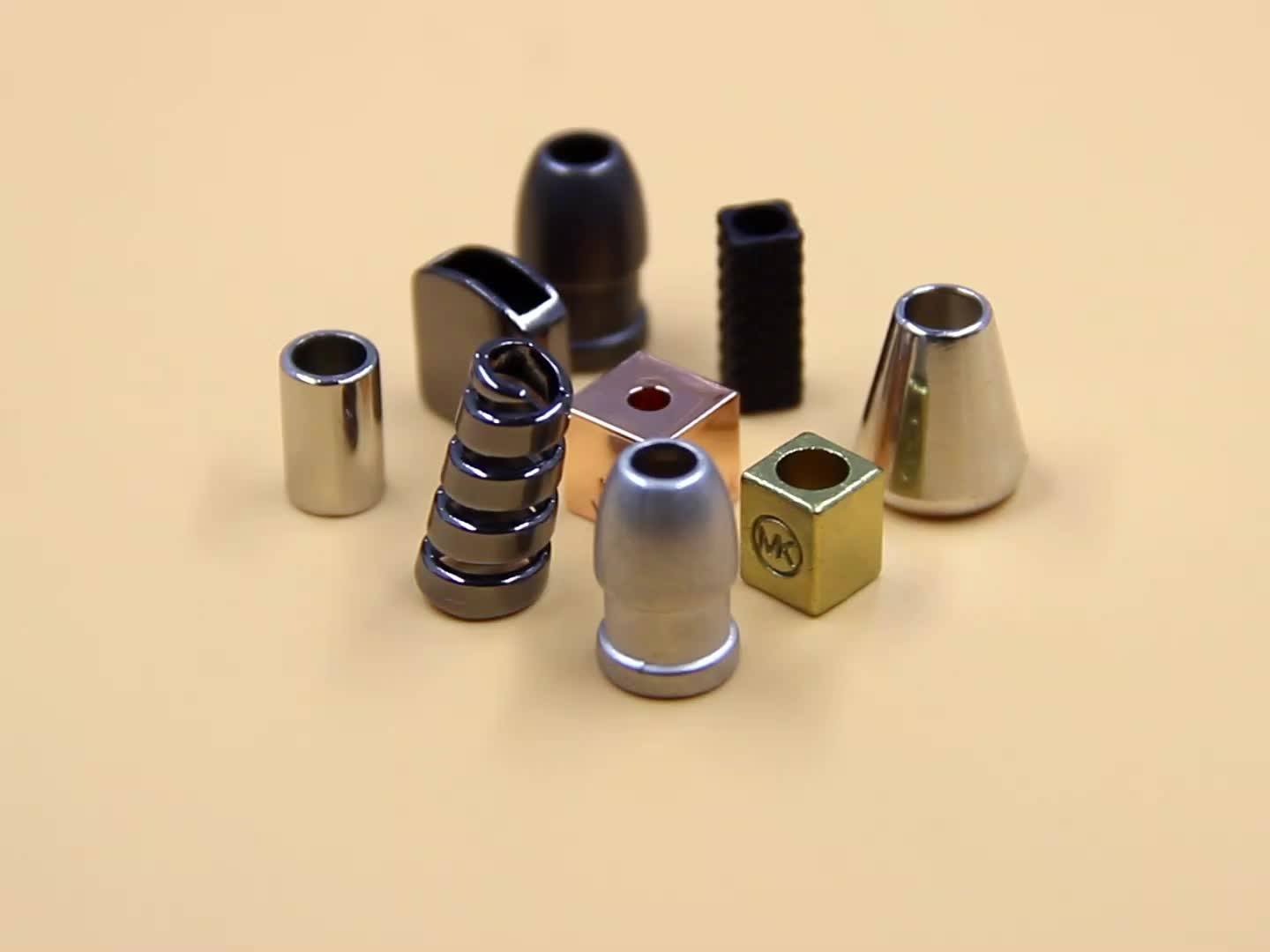 Custom Zinc Alloy Engraved Bell Stopper Metal Drawstring Rope Cord End ...