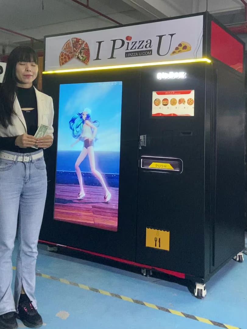 Hot Pizza Making Vending Machine With Bank Card Reader Outdoor Business ...