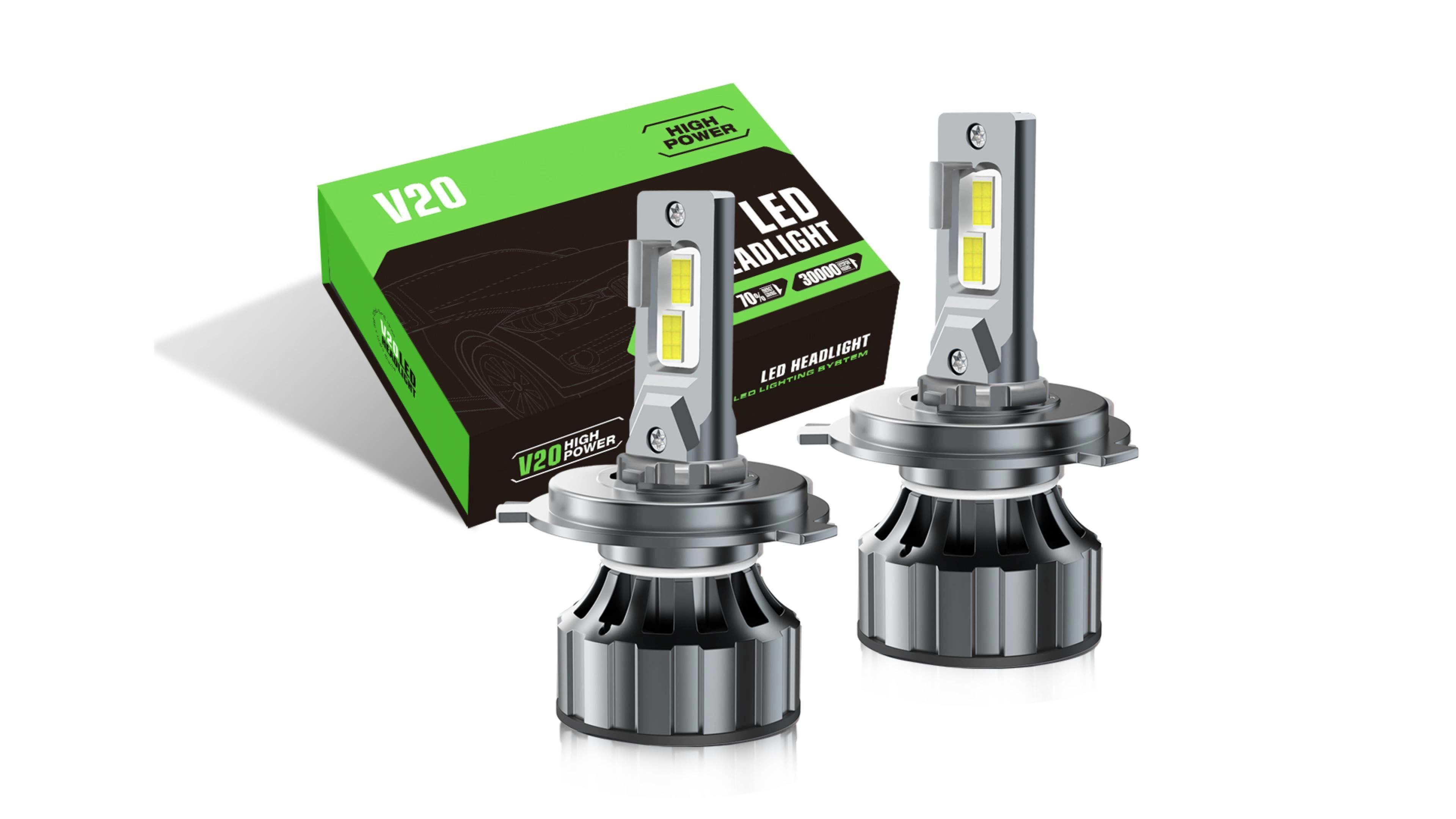 Ake V20 6000k H4 Led Headlight 6000lm H11 Led Headlights With Fan ...