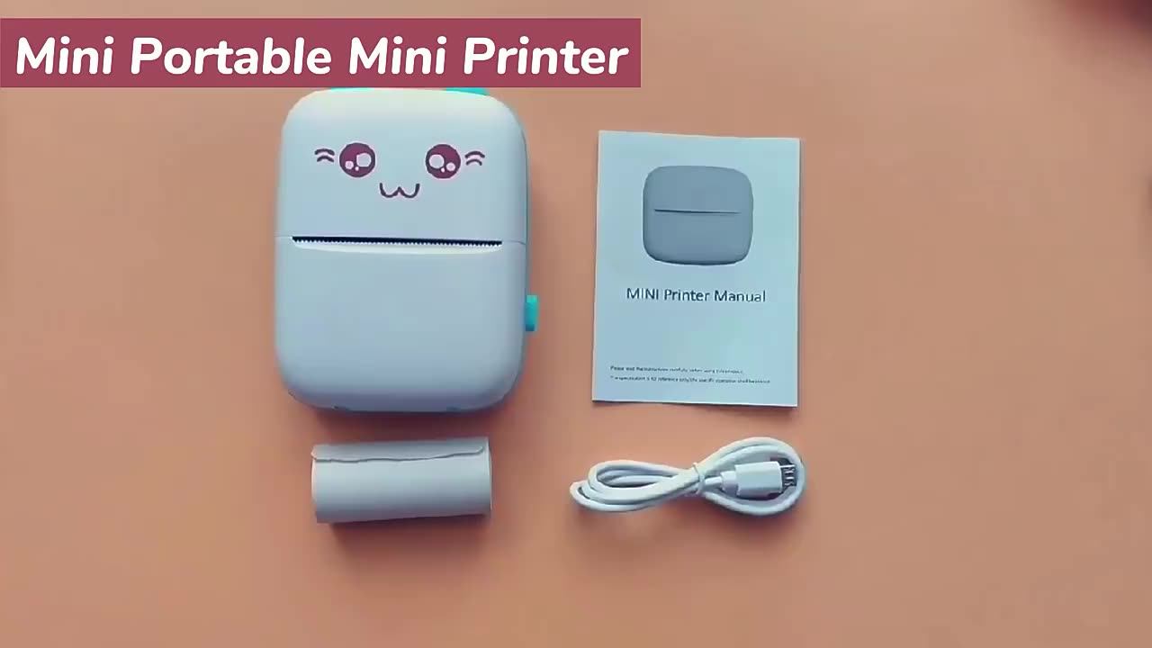 Mini Portable Thermal Pocket Mobile Printer Stickers Label Photo ...