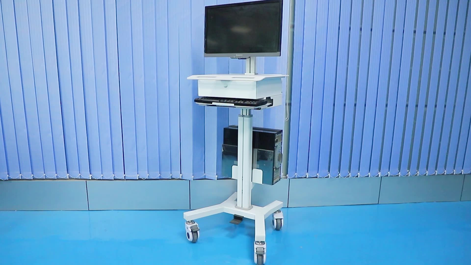 Pneumatic Height Adjustment Hospital Medical Mobile Computer ...