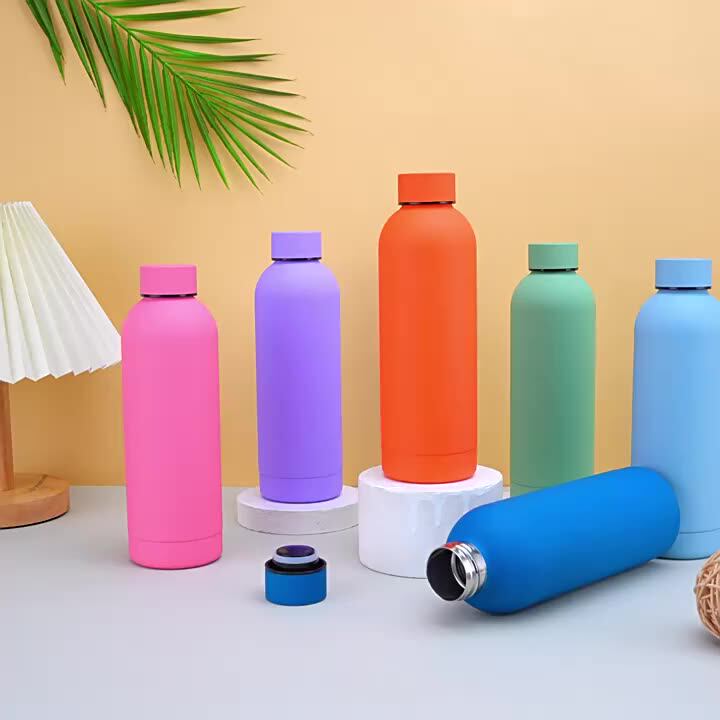 17oz Double Wall Drink Water Bottle Vacuum Rubber Flasks Insulated ...