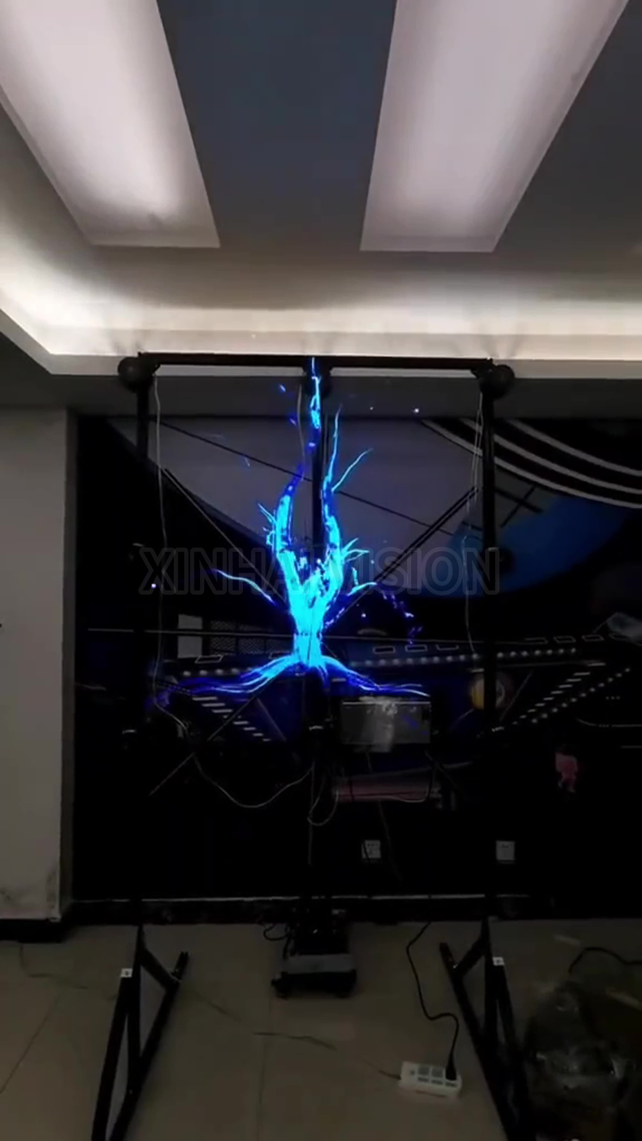 Hot 65cm 3d Holographic Display Splicing 9 Pieces Lifelike Hologram Equipment Hd Animation ...