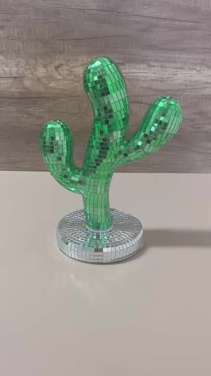 Cactus Disco Ball Silver Disco Mirror Cactus Disco Ball Shape Home Art ...