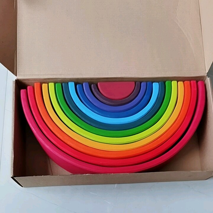 Se091 Se092 Rainbow Blocks Material Montessori Wooden Toy Montessori ...