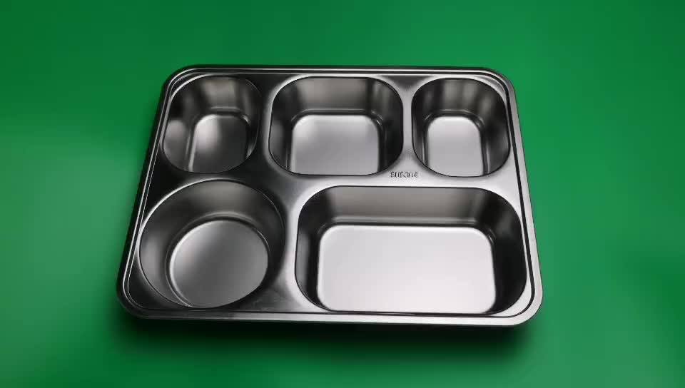 Hot Sale School Snack Plate Compartment Divided Plates Metal Serving ...