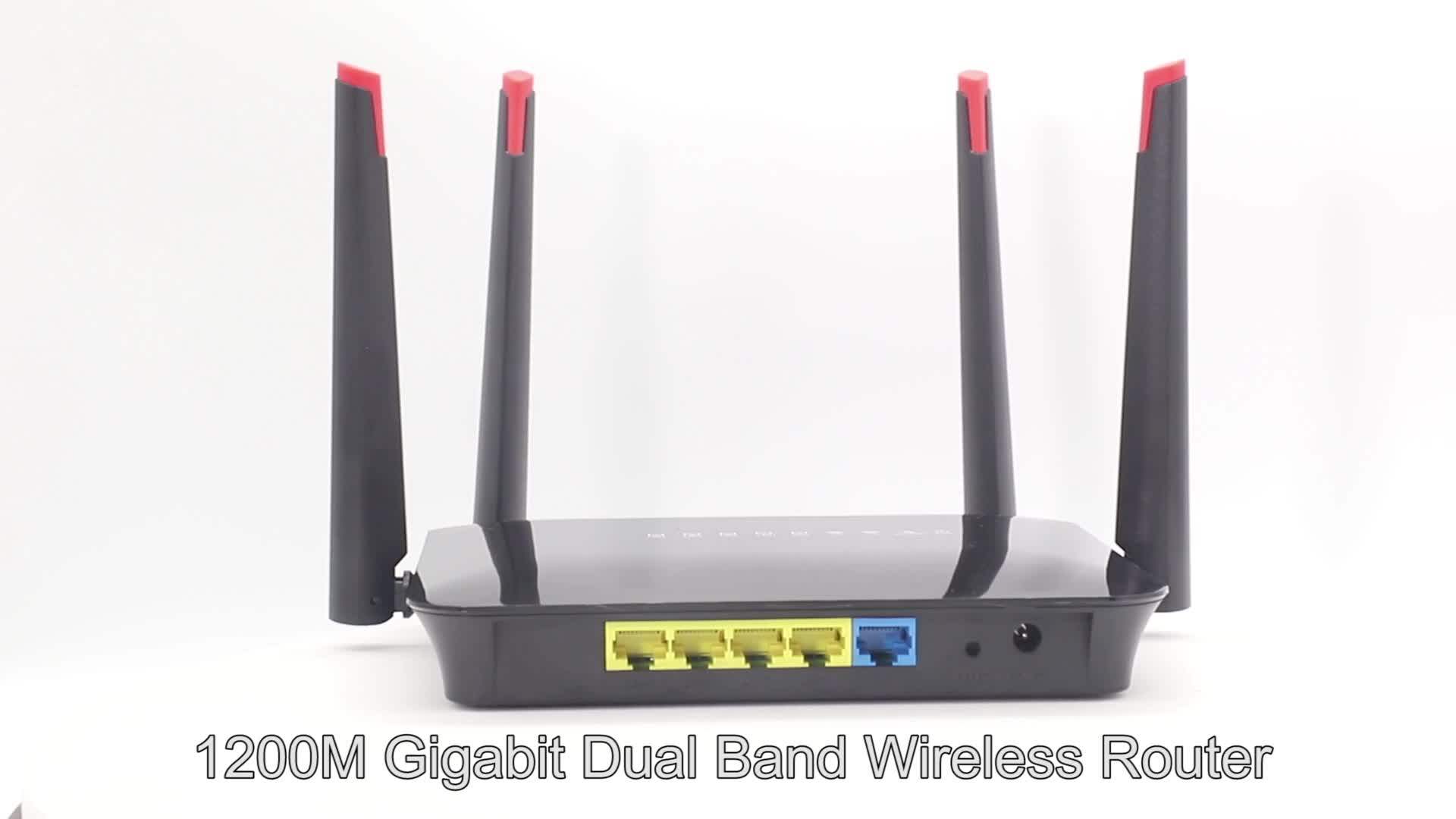 High Speed Ac1200 2.4g 5g Dual Band Smart Wifi Router For Home Office ...