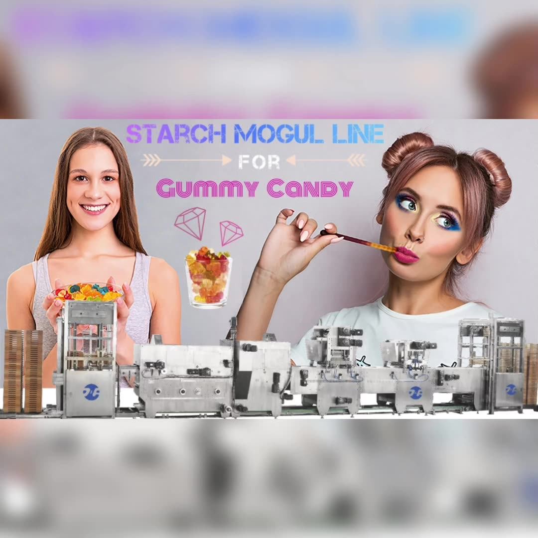 China Pectin Gealtin Starch Mogul Line Soft Candy Making Machine Jelly ...