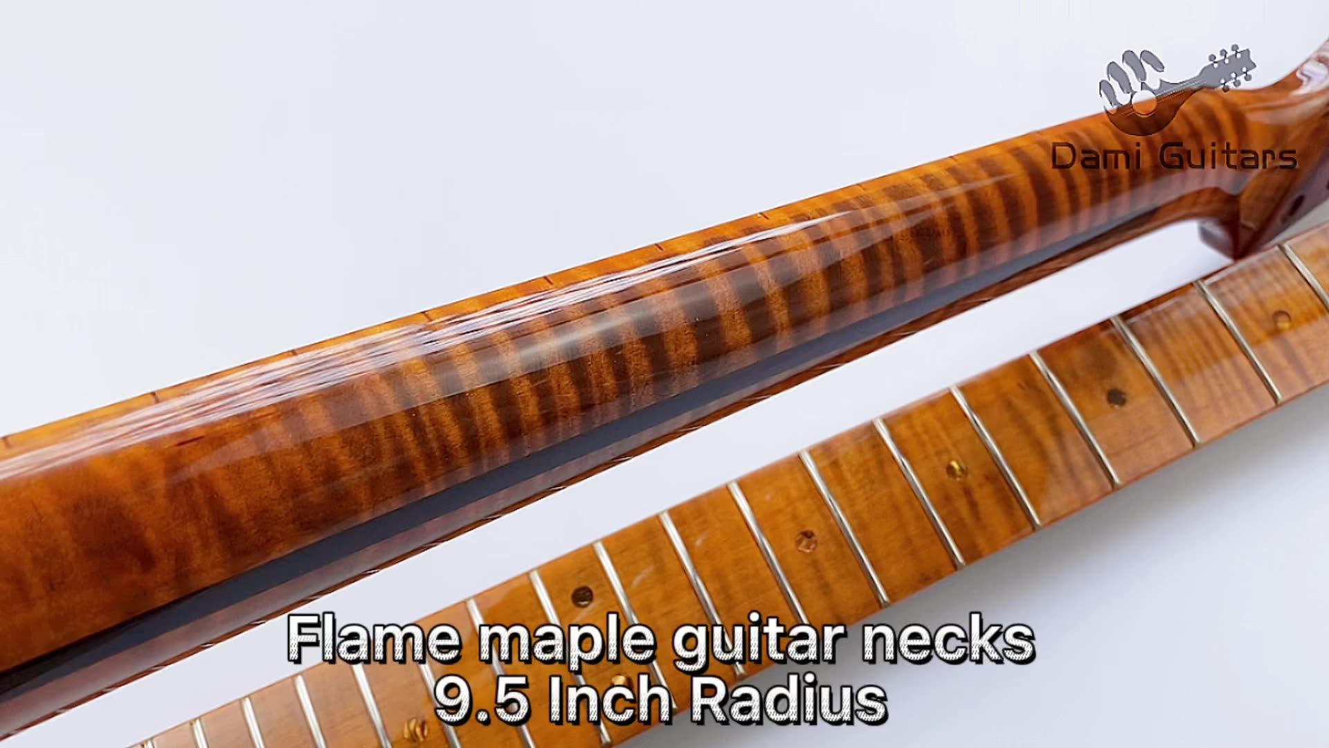 9.5 Inch Radius 21 Fret Dark Brown Tiger Flame Maple Tl Electric Guitar ...