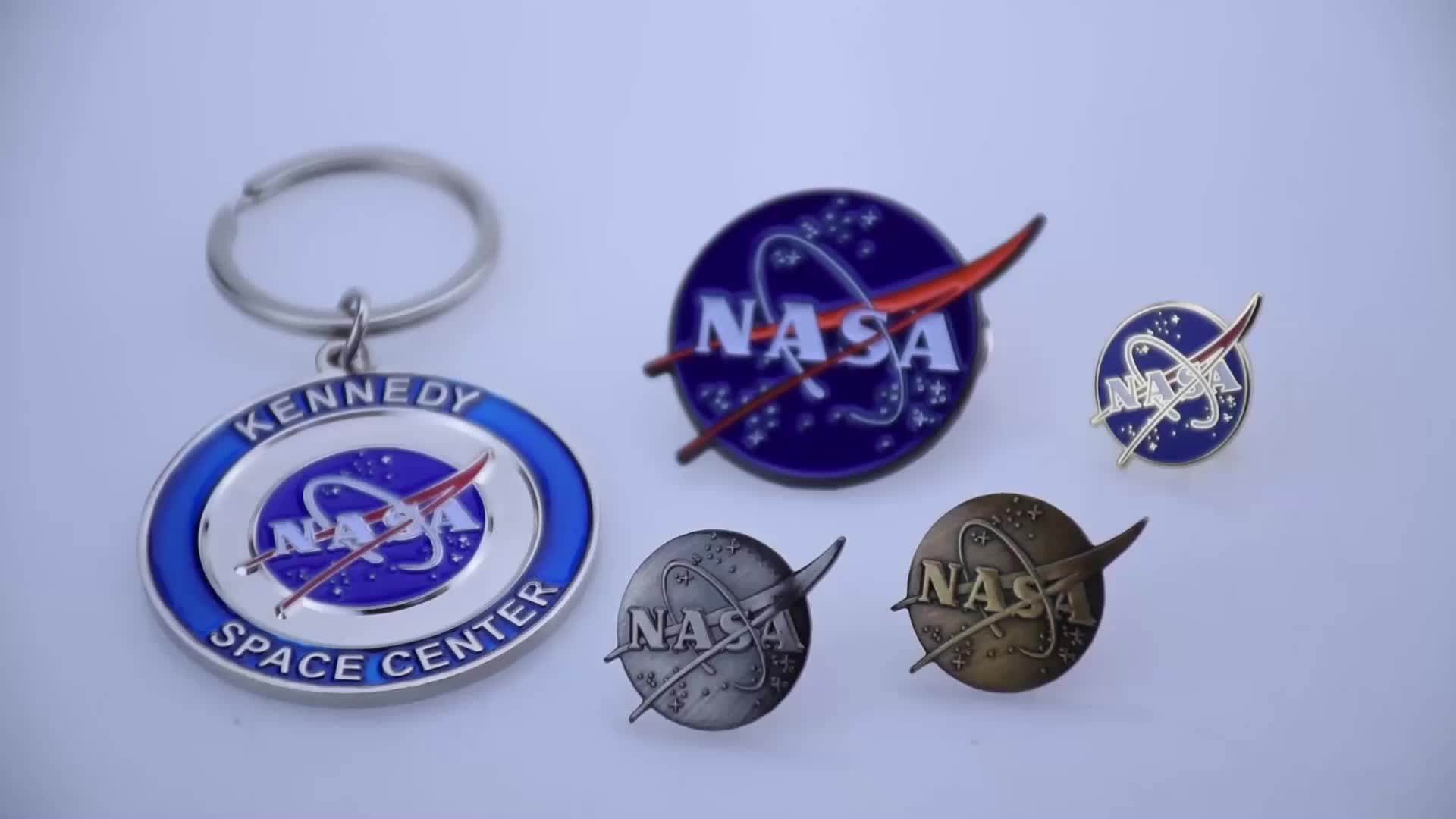 Free Sample Manufacture Wholesale Elegant Custom Nasa Logo Raised Metal ...