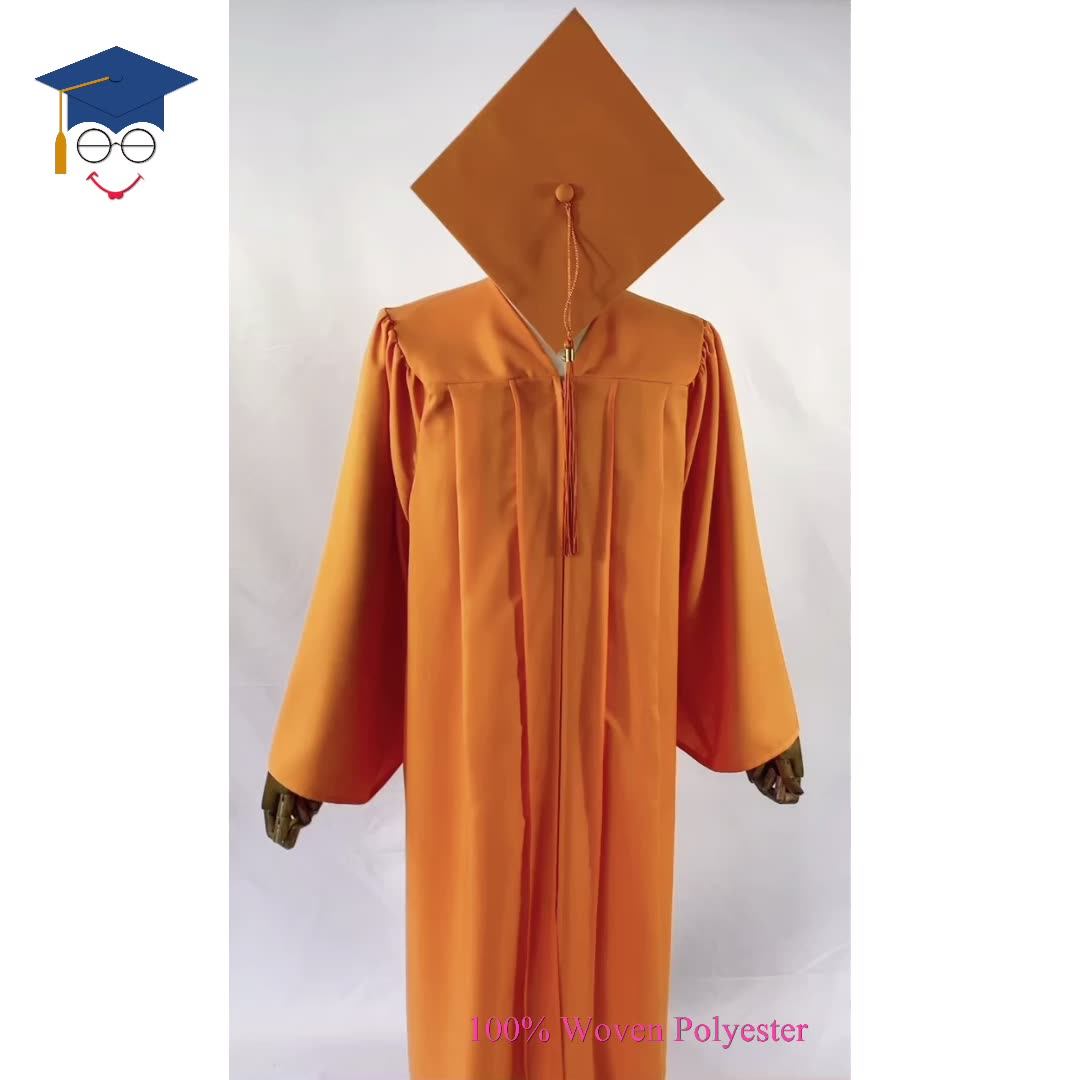 Hotsell Adult Orange Matte Graduation Gown Robe And Cap With Tassel ...