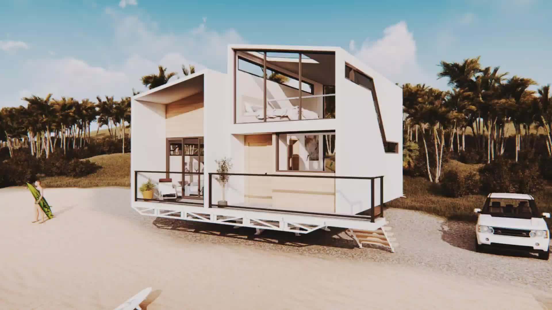Prefab Luxury Light Steel Frame House Mobile Home Modern Beach Villa ...