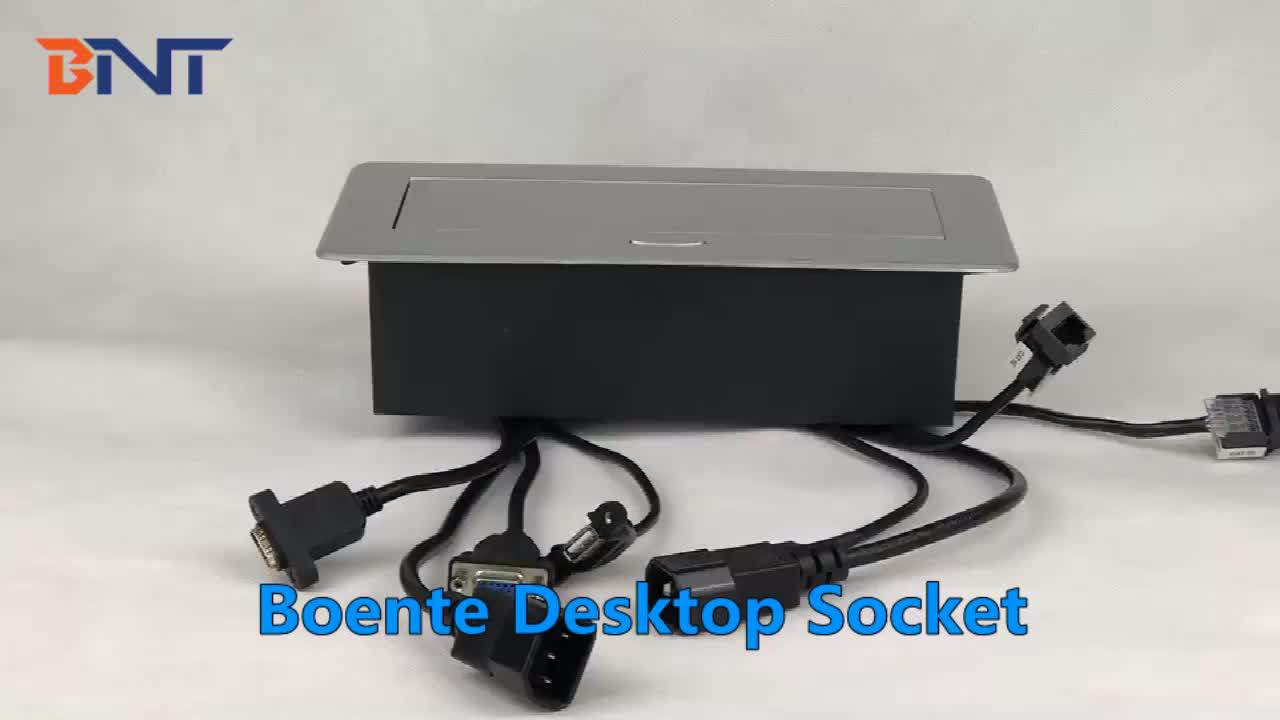 Desktop Pop Up Power Socket Box With Bottom Connection Plugs For Office ...
