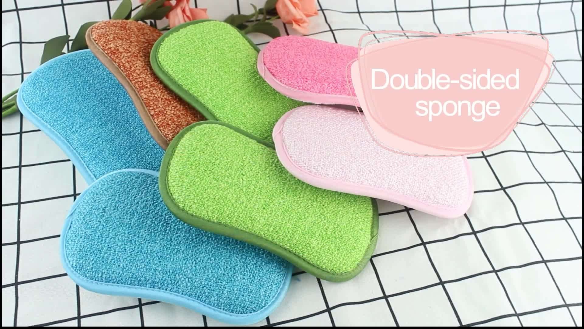 Scrub Sponges For Kitchen Non-scratch Microfiber Sponge Along With Heavy Duty Scouring Power ...