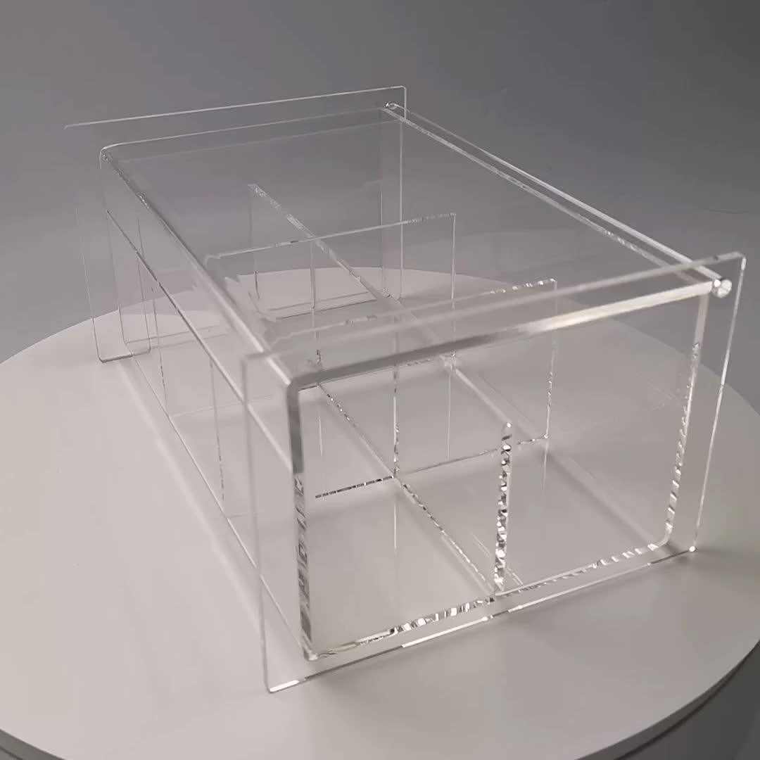 Custom Pmma Tea Bag Organizer Bin Clear Multi Compartments Transparent ...