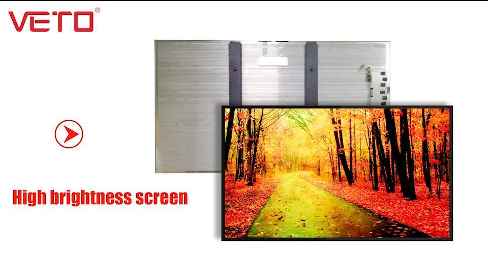 Wall Mounted Screen 2000 Nits High Brightness Hd Advertising Monitor ...
