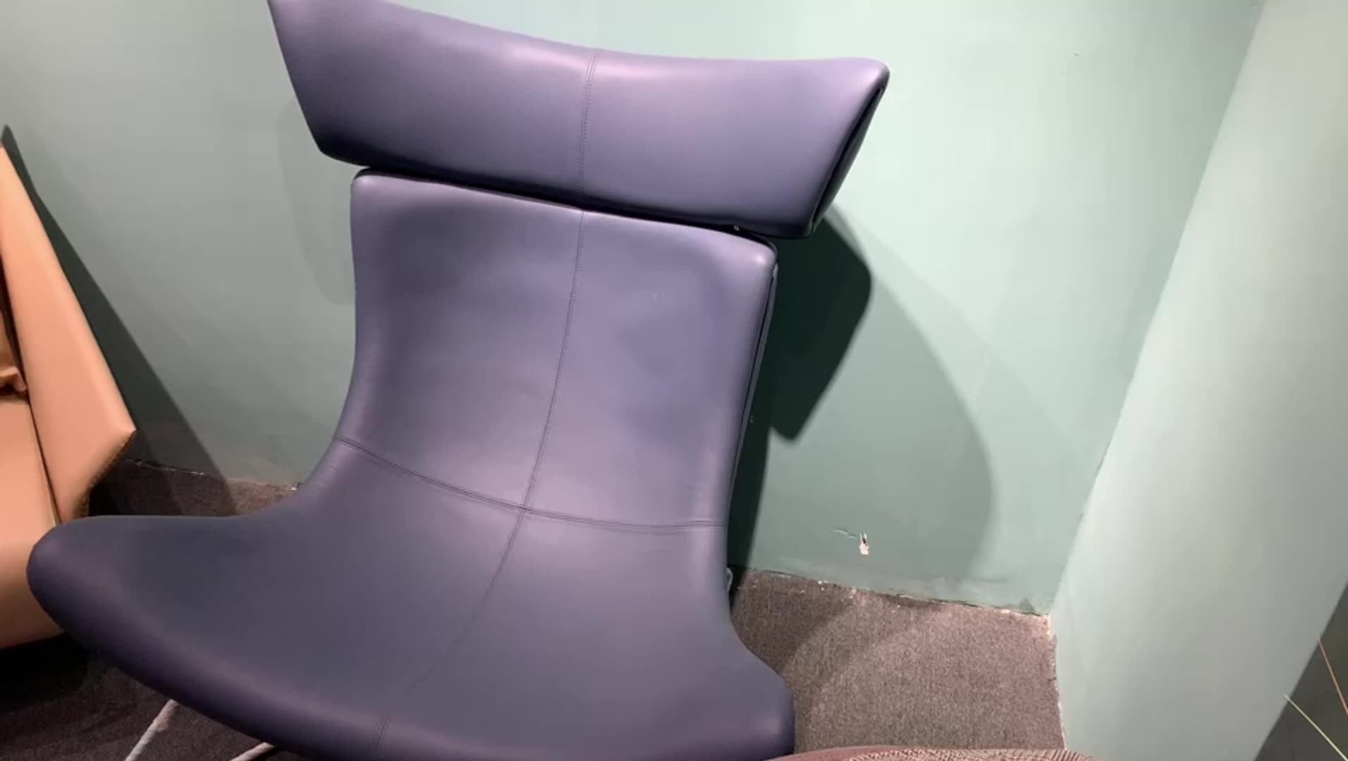 Luxury Modern Leather Orange Shrimp Leisure Chair Swivel Relaxing ...